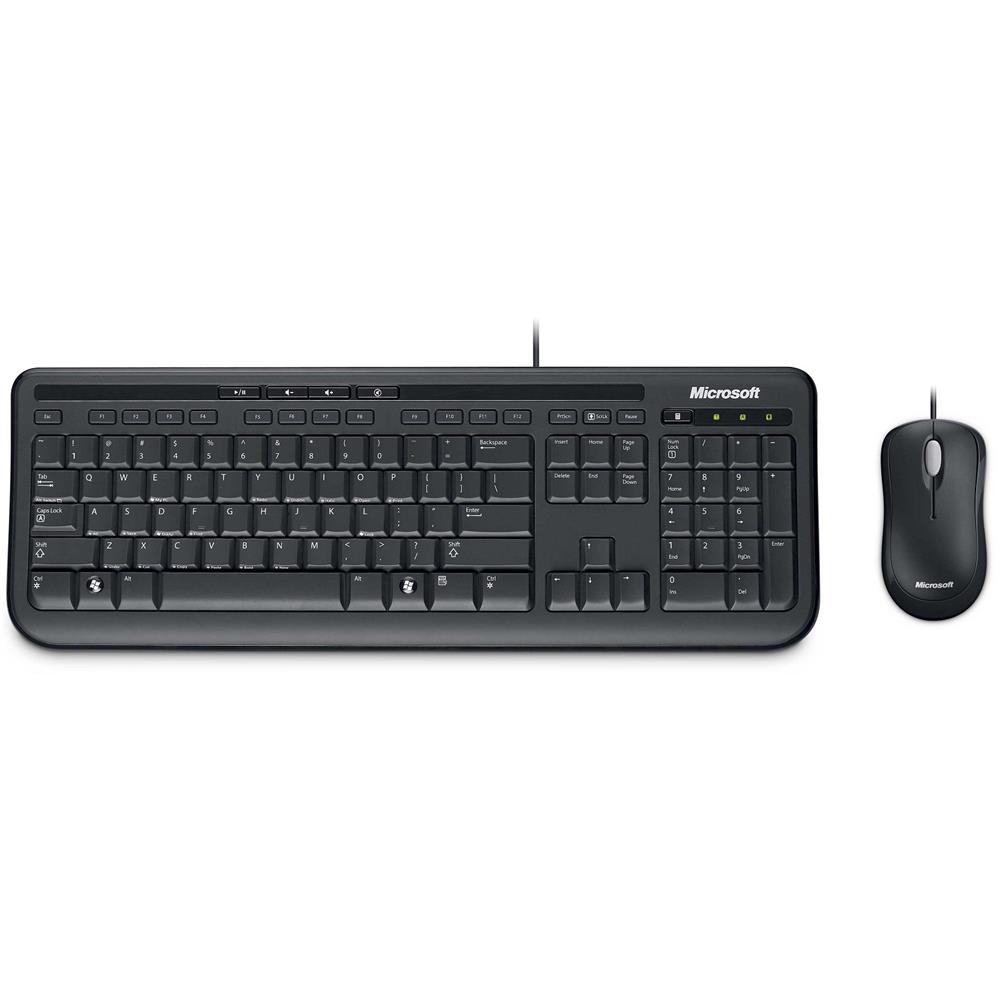 MICROSOFT WIRED DESKTOP 600 SERIES USB MOUSE & KEYBOARD BLACK