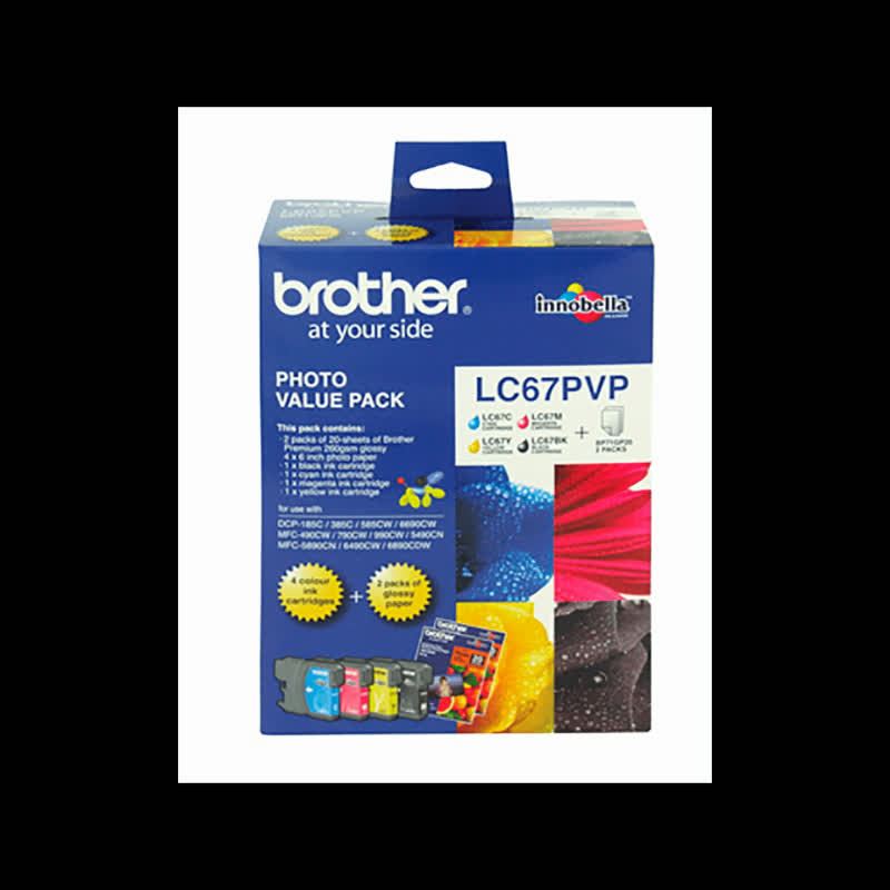 BROTHER LC67 K/C/M/Y INK VALUE PK