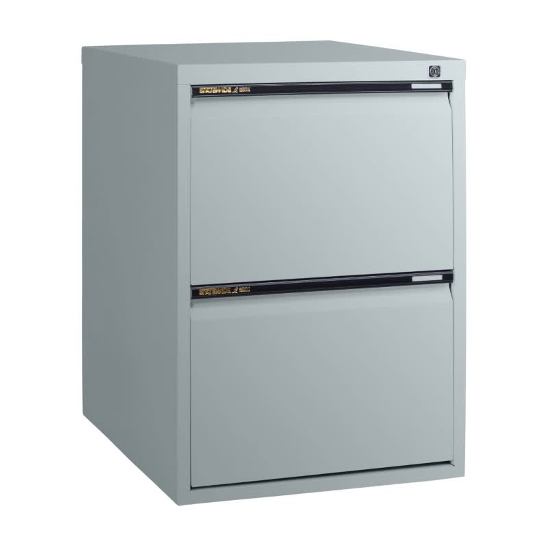 FILING CABINET HI-STRENGTH 2 DRAWER GREY
